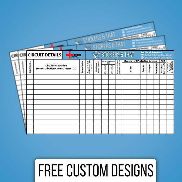 Custom Circuit Detail Labels - Designed For You