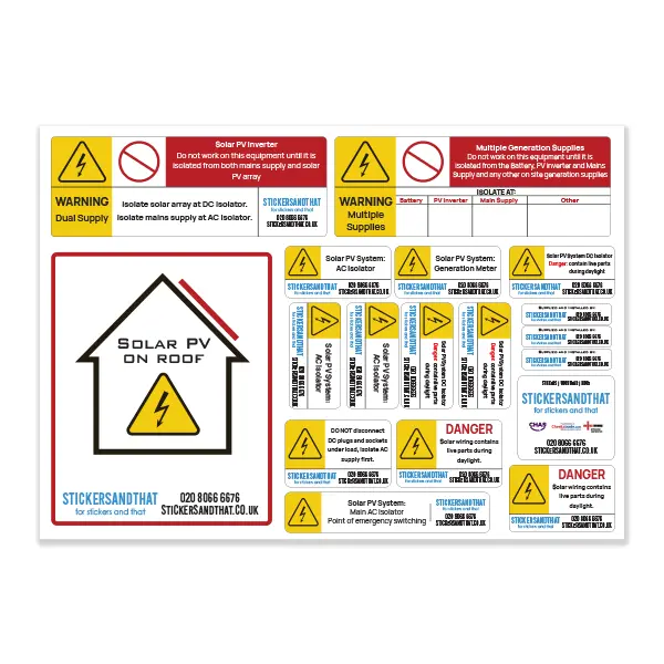 Solar PV Label Pack - StickersAndThat