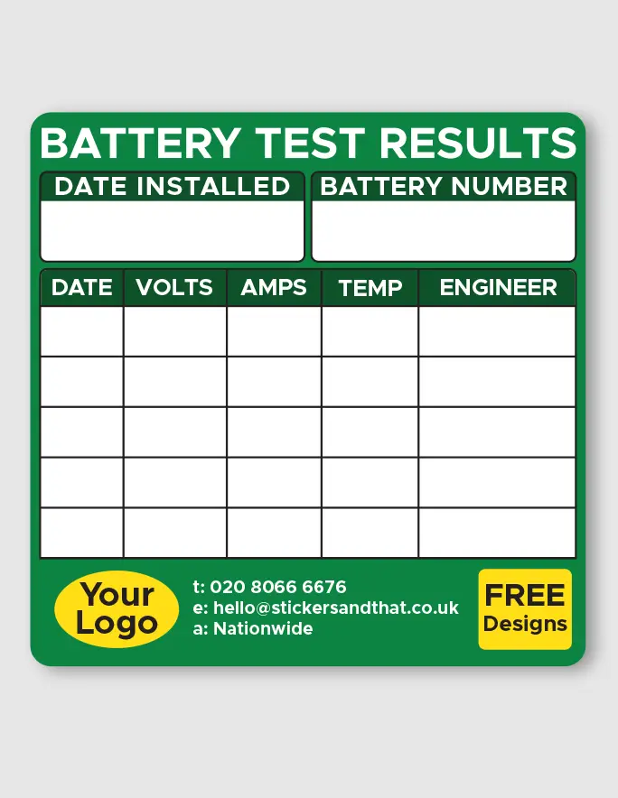 Battery Test Stickers - StickersAndThat